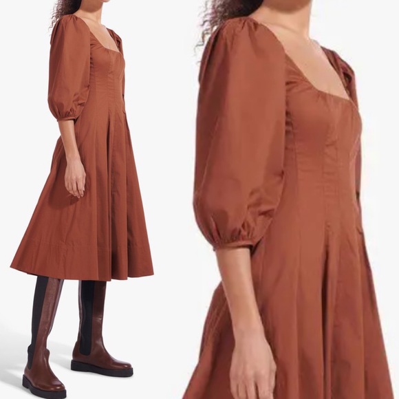 STAUD | Dresses | New Staudswells Panel Corset Dress Tan Brown Clove ...